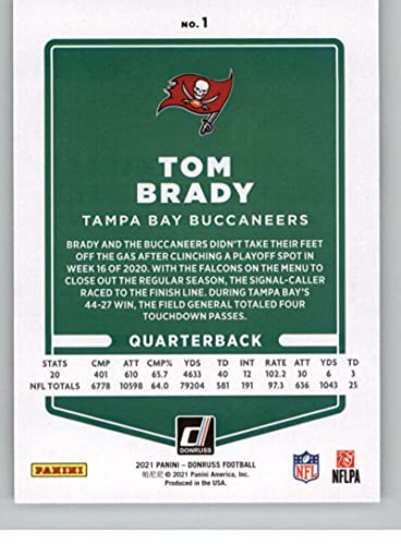 2021 Donruss #1 TOM BRADY NM+-MT+ Tampa Bay Buccaneers Football