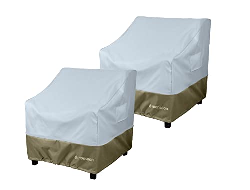 [monsoon] Patio Chair Cover Waterproof Outdoor Lawn Patio Furniture Chair Cover (32") - 2-Pack