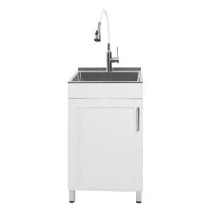 transolid tc-2020-wcw. all-in-one laundry/utility sink kit in white, 19.7-in l x 19.7-in w x 34.6in h