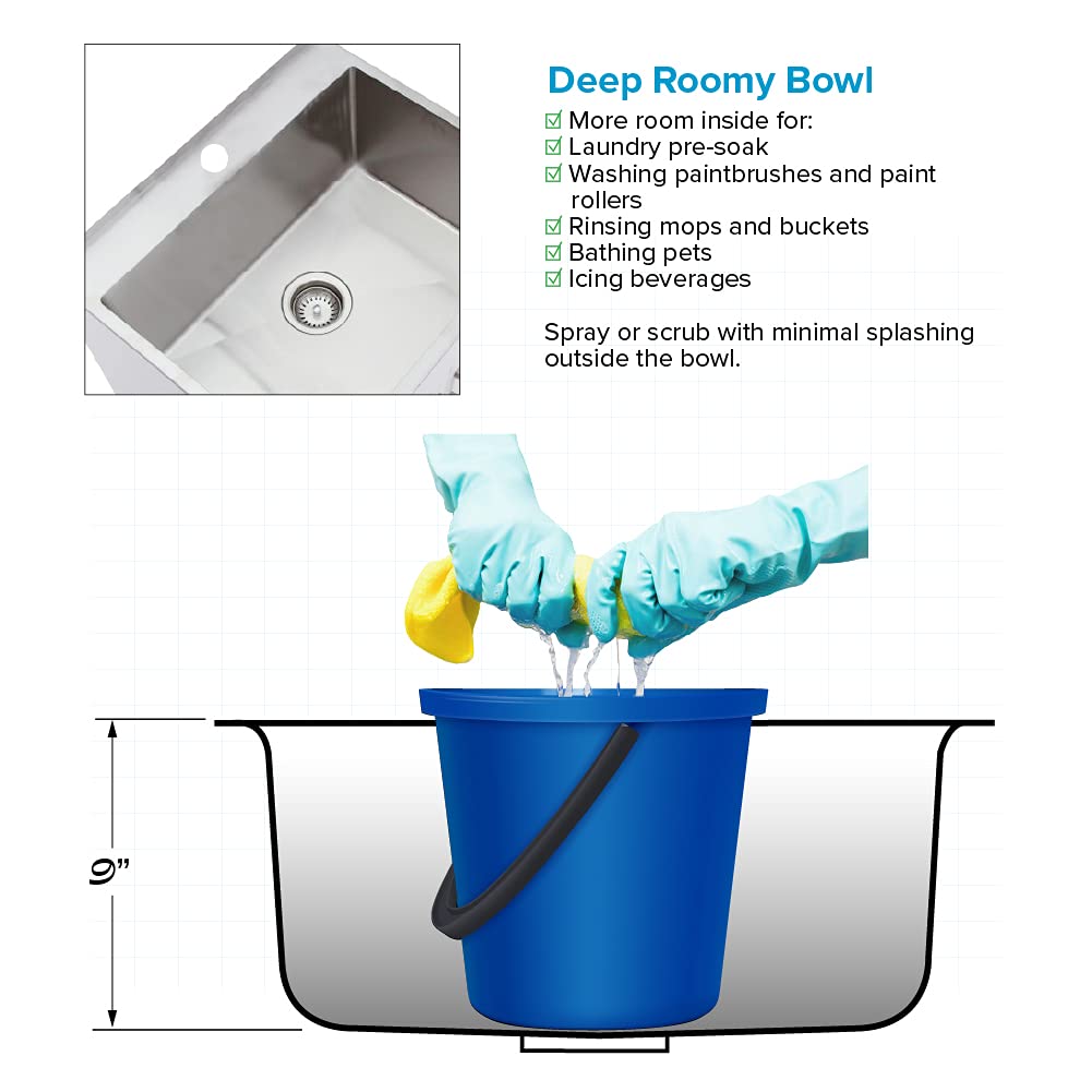 Transolid TC-2020-WCW. All-in-One Laundry/Utility Sink Kit in White, 19.7-in L x 19.7-in W x 34.6in H