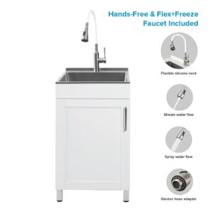 Transolid TC-2020-WCW. All-in-One Laundry/Utility Sink Kit in White, 19.7-in L x 19.7-in W x 34.6in H