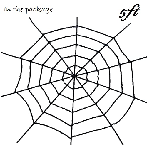 4 feet Black Spiderweb Spider Webs Halloween Decorations Large 5ft end-to-end Halloween Black Spider Web Plush Spiderweb Decor Spiders Halloween Decorations