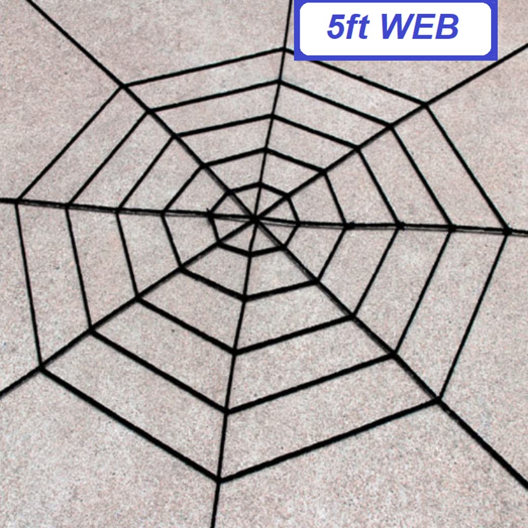 4 feet Black Spiderweb Spider Webs Halloween Decorations Large 5ft end-to-end Halloween Black Spider Web Plush Spiderweb Decor Spiders Halloween Decorations