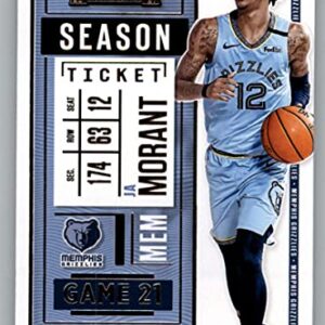 2020-21 Panini Contenders Season Ticket #75 Ja Morant Memphis Grizzlies NBA Basketball Trading Card