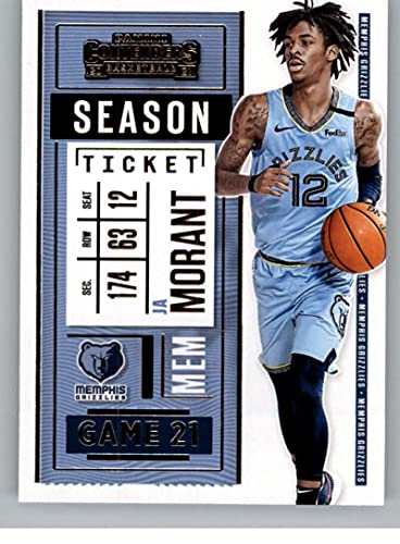 2020-21 Panini Contenders Season Ticket #75 Ja Morant Memphis Grizzlies NBA Basketball Trading Card