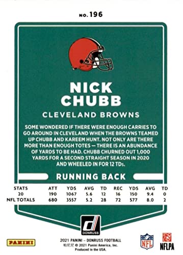 Cleveland Browns 2021 Donruss Factory Sealed 11 Card Team Set with Nick Chubb and 4 Rated Rookie Cards Plus