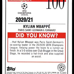 2020-21 Topps Merlin Collection Chrome UEFA Champions League - [Base] #100 - Kylian Mbappe