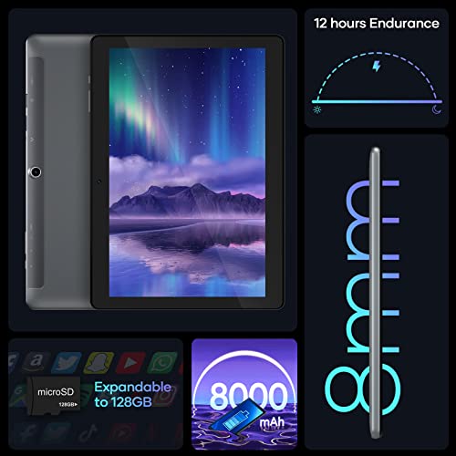 FANGOR 10.1 Inch Android Tablet, C10 Android 11.0 OS Tablet with Octa-Core Processor 3GB RAM 32GB Storage 128GB Expandable 1920x1200 IPS Display Touchscreen Tablet