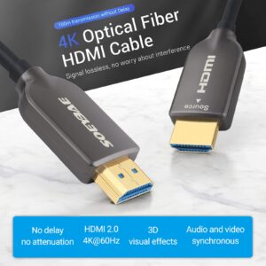 SOEYBAE 4K Fiber Optic HDMI Cable 150ft/50m HDMI Cable 2.0 Supports 4K@60Hz, 18Gbps, 4:4:4, ARC, 3D, for TV LCD Laptop PS3 PS4