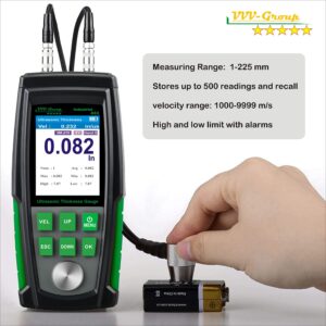 Ultrasonic Thickness Gauge Industrial-882 / Steel, Metals, Plastic, Glass, PVC, Pipes Thickness Gauge Meter – Range 0.039 to 8.85 inch| 2.4” HD Color LCD | Auto Calibration (All materiаl)