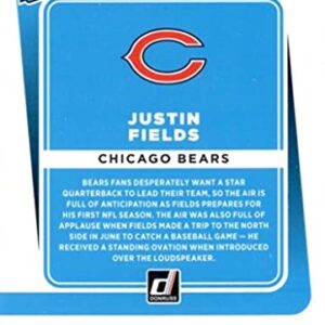 Justin Fields 2021 Donruss Mint Rated Rookie Card #253 Picturing this Chicago Bears First Round Pick in his Dark Blue Jersey