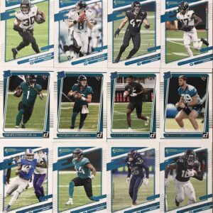 Jacksonville Jaguars 2021 Donruss Factory Sealed 13 Card Team Set with Trevor Lawrence Rated Rookie Card #251