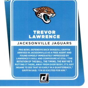 Jacksonville Jaguars 2021 Donruss Factory Sealed 13 Card Team Set with Trevor Lawrence Rated Rookie Card #251