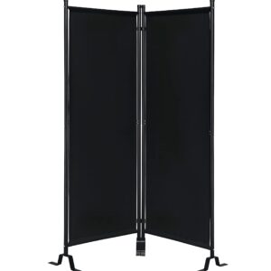 Proman Products FS17184 Galaxy II Indoor/Outdoor Room Divider (2-Panels, 24" w/Panel), Water Repellent Fabric, Metal Frame, 50.25" W x 12" D x 71" H, Black