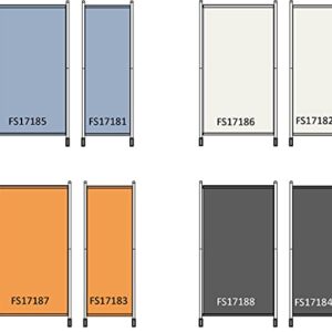 Proman Products FS17184 Galaxy II Indoor/Outdoor Room Divider (2-Panels, 24" w/Panel), Water Repellent Fabric, Metal Frame, 50.25" W x 12" D x 71" H, Black