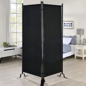 Proman Products FS17184 Galaxy II Indoor/Outdoor Room Divider (2-Panels, 24" w/Panel), Water Repellent Fabric, Metal Frame, 50.25" W x 12" D x 71" H, Black