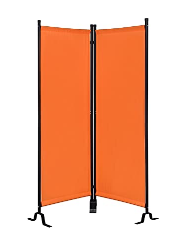 Proman Products FS17183 Galaxy II Indoor/Outdoor Room Divider (2-Panels, 24" w/Panel), Water Repellent Fabric, Metal Frame, 50.25" W x 12" D x 71" H, Orange