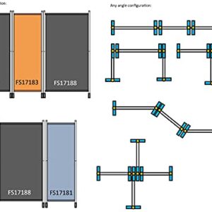 Proman Products FS17183 Galaxy II Indoor/Outdoor Room Divider (2-Panels, 24" w/Panel), Water Repellent Fabric, Metal Frame, 50.25" W x 12" D x 71" H, Orange