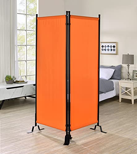 Proman Products FS17183 Galaxy II Indoor/Outdoor Room Divider (2-Panels, 24" w/Panel), Water Repellent Fabric, Metal Frame, 50.25" W x 12" D x 71" H, Orange