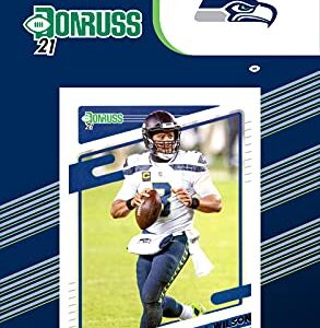 Seattle Seahawks 2021 Donruss Factory Sealed 9 Card Team Set with Russell Wilson and a D'Wayne Eskridge Rated Rookie Card Plus