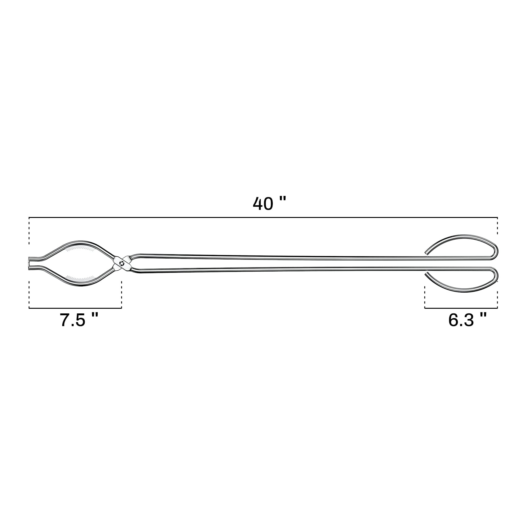 Skyflame 40-Inch Stainless Steel Log Claw Tongs - Heavy-Duty Metal Grip Grabber Tool for Indoor Fireplace Outdoor Gas FirePit & Wood Burning Chiminea/Campfire, Large Fire Tong for Moving Firelogs