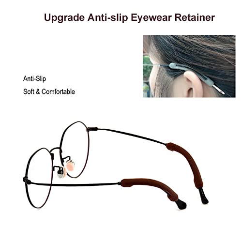 Soft Silicone Eyeglass Temple Tips Sleeve Retainer, 8 Pairs Eyeglass Ear Grip Eyeglass Anti-slip Eyeglass Strap Holder for Reading Glasses Sunglasses Eyeglasses