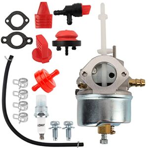 Carbhub 632371 Carburetor Snow Blower for Tecumseh H50 HSK50 H60 HSK60 H70 HSK70 Toro 38510 38513 38063 38065 38062 38050 38040 38072 38073 Thrower Replaces 632371A 632379A 632379 with Spark Plug