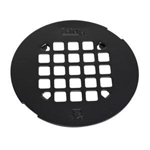 oatey universal 4-1/4 in. round snap-tite shower strainer, matte black