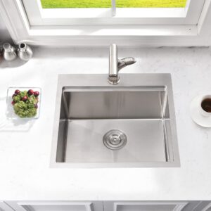 21 Inch Drop in Bar Sink Workstation-Bokaiya 21x20 Small Topmount Bar Sink Stainless Steel Drop In Sink 16 Gauge Outdoor RV Single Bowl Kitchen Bar Sink