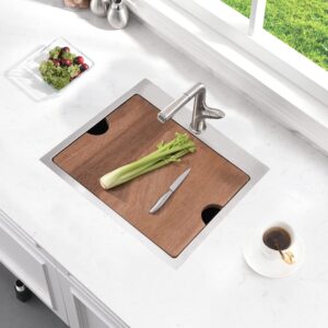 21 Inch Drop in Bar Sink Workstation-Bokaiya 21x20 Small Topmount Bar Sink Stainless Steel Drop In Sink 16 Gauge Outdoor RV Single Bowl Kitchen Bar Sink