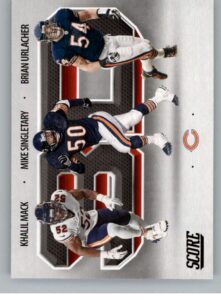 2021 score 3d #1 brian urlacher/khalil mack/mike singletary chicago bears nfl football trading card