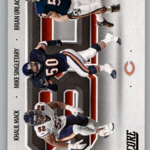 2021 Score 3D #1 Brian Urlacher/Khalil Mack/Mike Singletary Chicago Bears NFL Football Trading Card