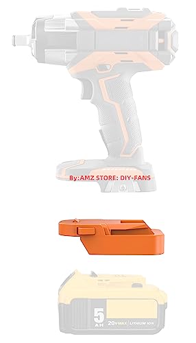 LQ-18RY Adapter Fits Ridgid 18v (NOT 18v Advanced Platform) Cordless Tools for DeWalt 20v MAX XR Slider Lithium Batteries-Adapter Only, Orange