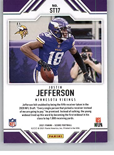 2021 Score Score Team #17 Justin Jefferson Minnesota Vikings NFL Football Trading Card