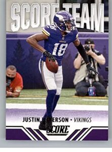 2021 score score team #17 justin jefferson minnesota vikings nfl football trading card