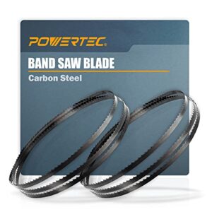 powertec 59-1/2 inch bandsaw blades for woodworking, 3/8" x 18 tpi band saw blades for sears craftsman, b&d, ryobi, delta and skil 9" band saw, 2 pack (13104-p2)