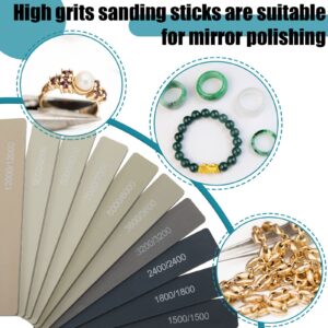 Honoson 40 Pcs Polishing Sticks Sanding Sticks for Plastic Models Metal and Wood Buffing Sanding Tools Sandpaper Sanding and Polishing Accessories Mini Finger Sander (Low Grits and High Grits,Mold)