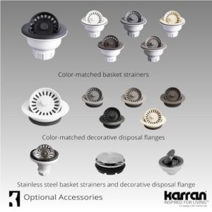 Karran QT-820 Top Mount 25 in. Single Bowl Quartz Kitchen Sink in White