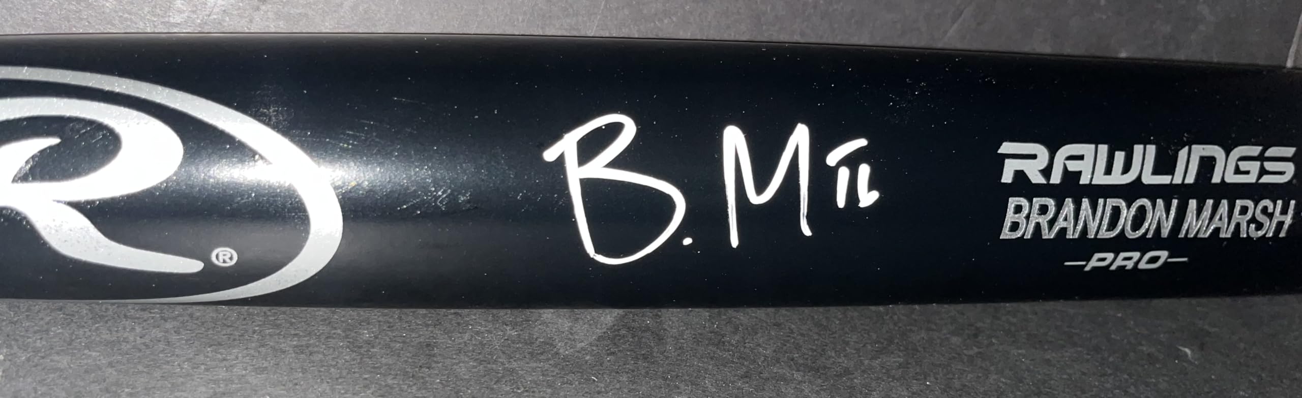 Brandon Marsh Philadlephia Phillies Autographed Signed Black Baseball Bat Beckett WITNESS COA