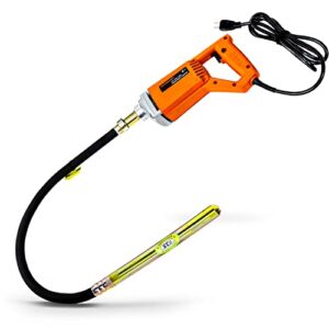 superhandy concrete vibrating power tool, 13k vpm, 4.9 ft flex hose immersion shaft, cement vibrarator, electric corded handheld, 110vac 1hp motor - remove air bubble, level & mix concrete