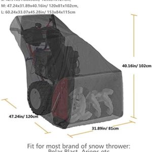 UCARE Snow Thrower Cover Dustproof Waterproof Snow Blower Covers for Most Electric Two-Stage Snow Throwers (S: 42.91x31.88x50in/ 109x81x127cm)