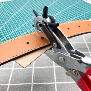 Leather Hole Punch Tool,Belt Hole Puncher,Leather Punch Plier,Revolving Punch Plier Kit Punching,Leather Stamping Tools Used in Various Leather Materials.eg:Belt,Leather,Purse Strap,Watch Strap ect.