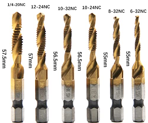 aiyun 13 Pieces Drill Tap Set, SAE/Metric Drill Tap Bits Set with Quick Change Adapter, Tap and Drill (HSS4341+HSS4341)