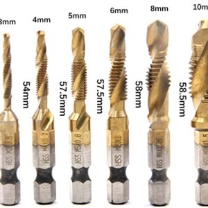 aiyun 13 Pieces Drill Tap Set, SAE/Metric Drill Tap Bits Set with Quick Change Adapter, Tap and Drill (HSS4341+HSS4341)