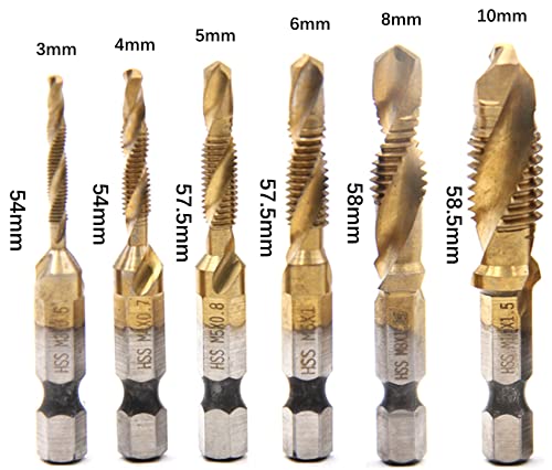 aiyun 13 Pieces Drill Tap Set, SAE/Metric Drill Tap Bits Set with Quick Change Adapter, Tap and Drill (HSS4341+HSS4341)