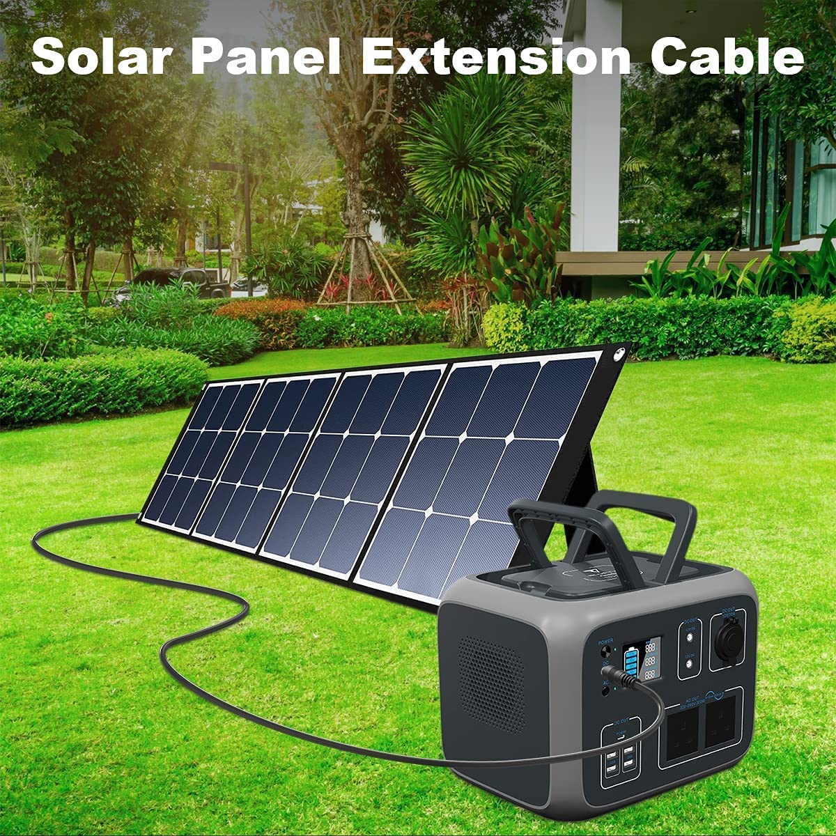 ELECTOP DC 8mm Extension Cable 20Ft 14AWG, Solar Panel Connector to DC 8mm Adapter Cable, with 5.5x2.5mm Converter Solar Connectors for GZ Yeti Jackery Solar Generator Portable Power Station