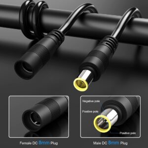 ELECTOP DC 8mm Extension Cable 20Ft 14AWG, Solar Panel Connector to DC 8mm Adapter Cable, with 5.5x2.5mm Converter Solar Connectors for GZ Yeti Jackery Solar Generator Portable Power Station