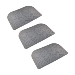 smabee indoor doormat front door mat 17"x28", keeps your floors clean, half round entrance mat for outdoors toilet patio kitchen bedroom (gray 3pcs)