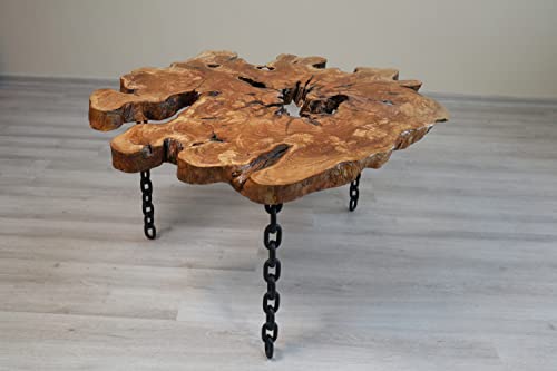 Live Edge Olive Tree Amazing Naturally Form Wood Slab, Big Coffee Table 86 X 75 cm (Handmade)