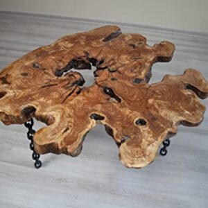 Live Edge Olive Tree Amazing Naturally Form Wood Slab, Big Coffee Table 86 X 75 cm (Handmade)